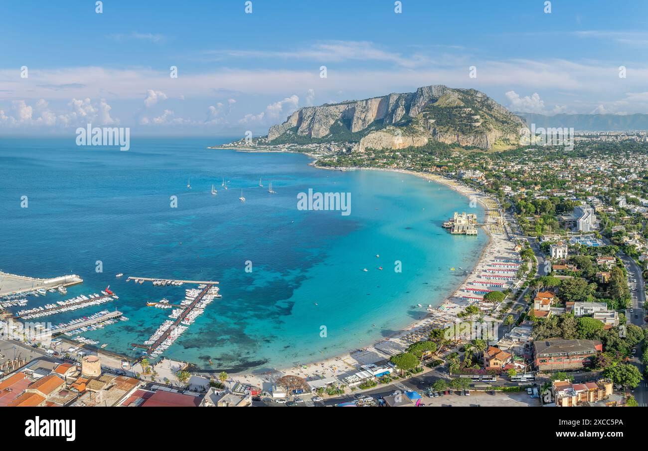 Stunning beauty of Mondello Beach in Palermo, Sicily, with its ...