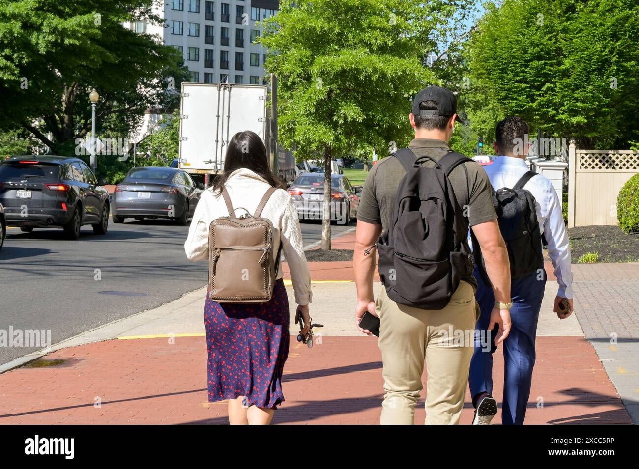 Washington DC, USA - 30 May 2024: Group of people walking to work in ...