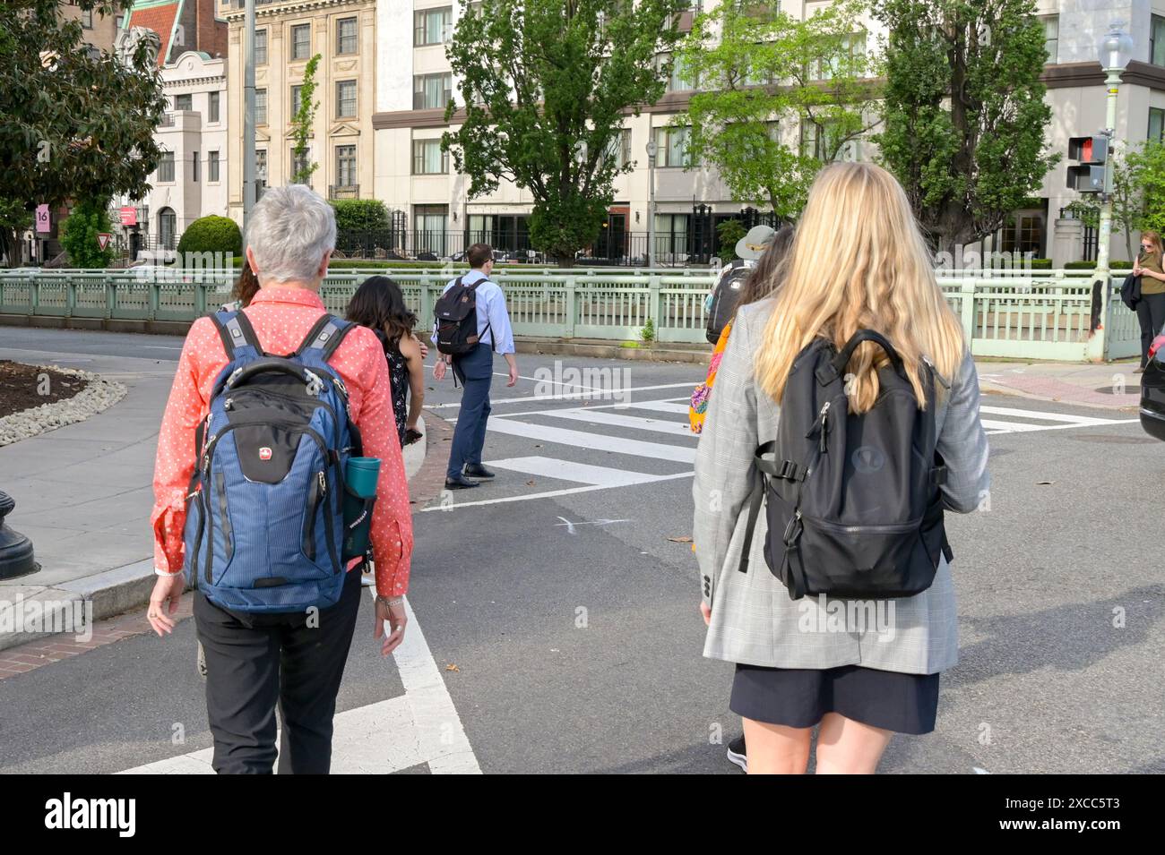 Washington DC, USA - 30 May 2024: Group of people walking to work in ...
