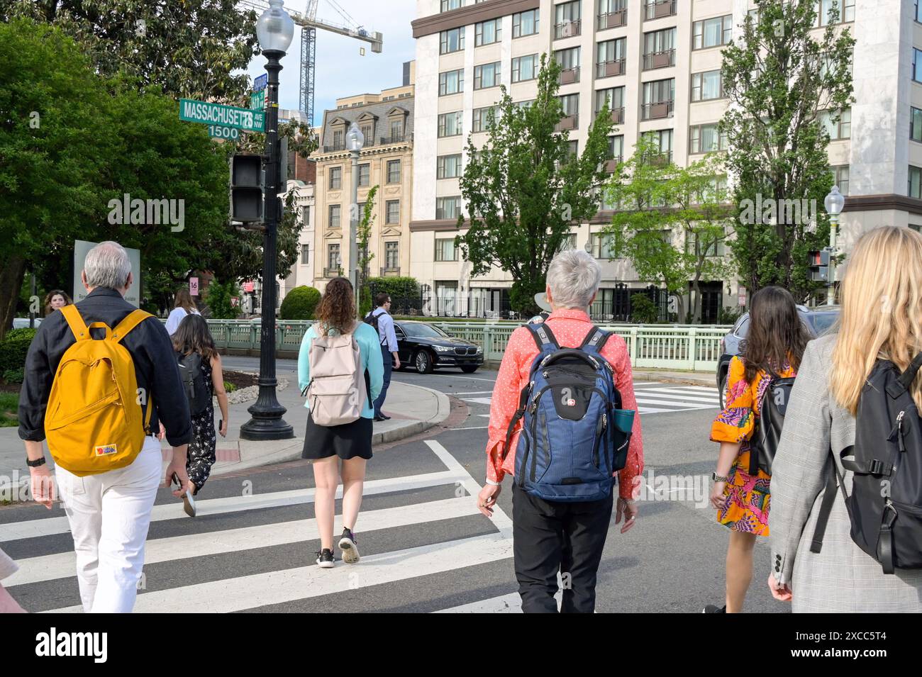 Washington DC, USA - 30 May 2024: Group of people walking to work in ...