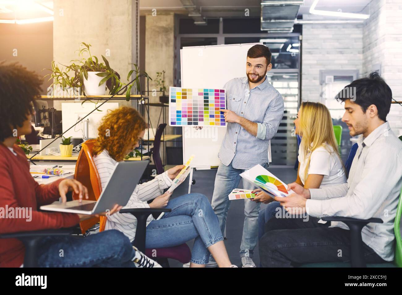 Collaborative Team Meeting in Office Space During Creative ...