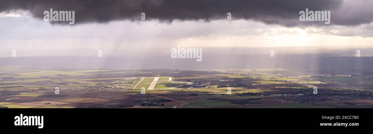 Aerial photo of RAF Waddington in the distance taken from 1500 feet ...