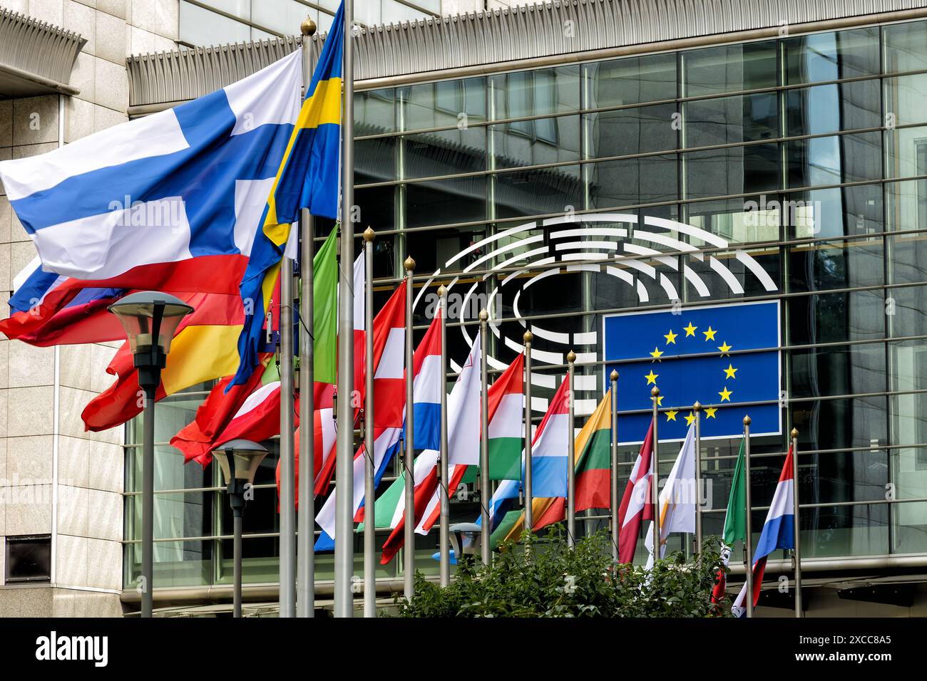 The European Parliament headquarters. Modern and contemporary ...