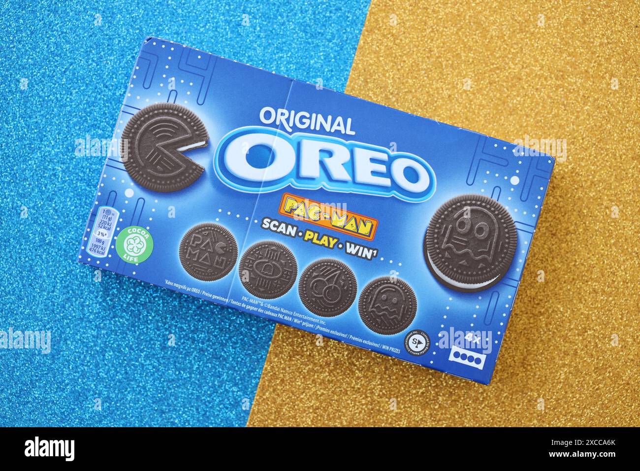 KYIV, UKRAINE - APRIL 20, 2024 Oreo pac-man crispy cookies packs. The ...