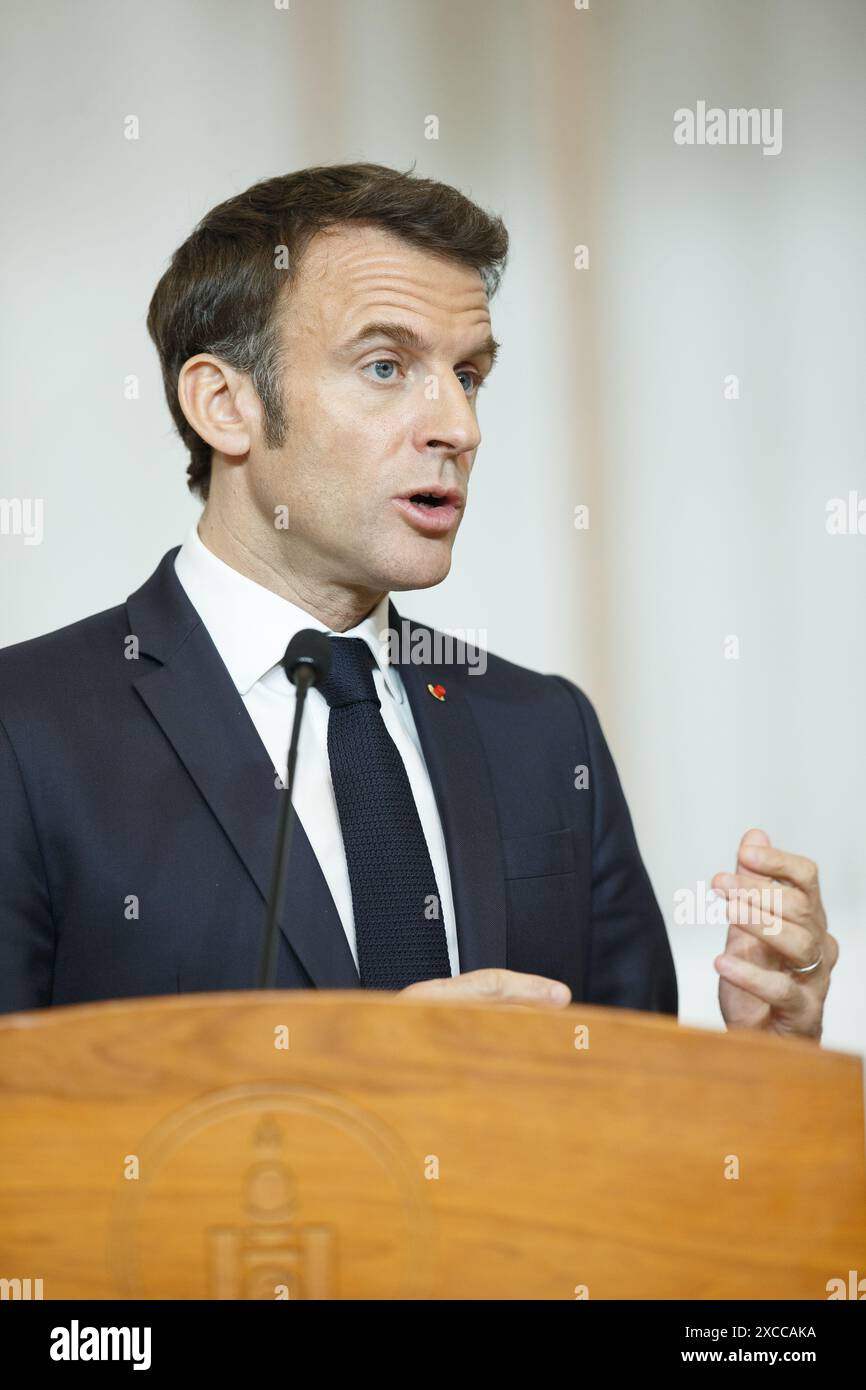 Emmanuel macron makes first french presidential visit to mongolia hi ...