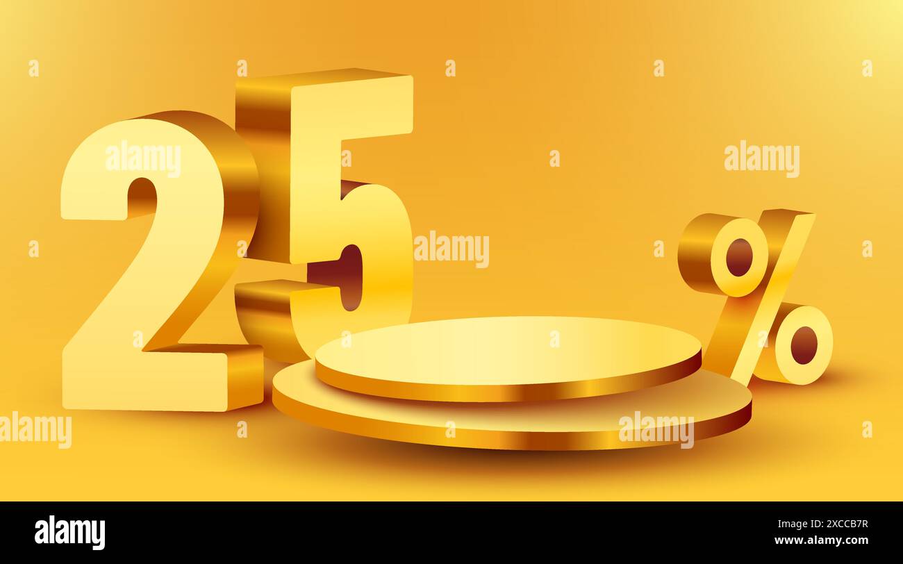 25 percent Off. Discount creative composition. Product presentation ...