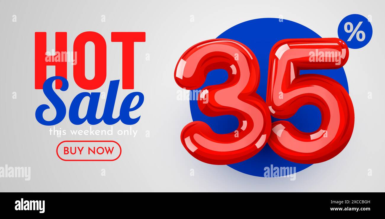 35 percent Off. Discount creative composition. Mega Sale. Vector ...