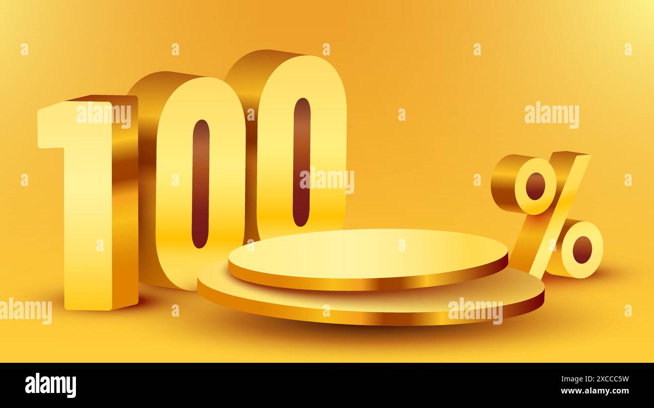 100 percent Bonus. Discount creative composition. Product presentation ...