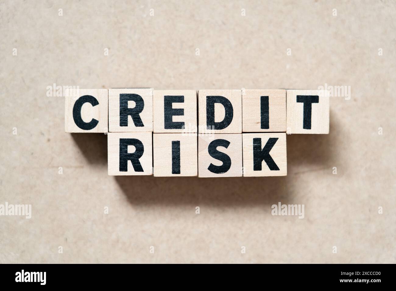 Alphabet letter block in word credit risk on wood background Stock ...