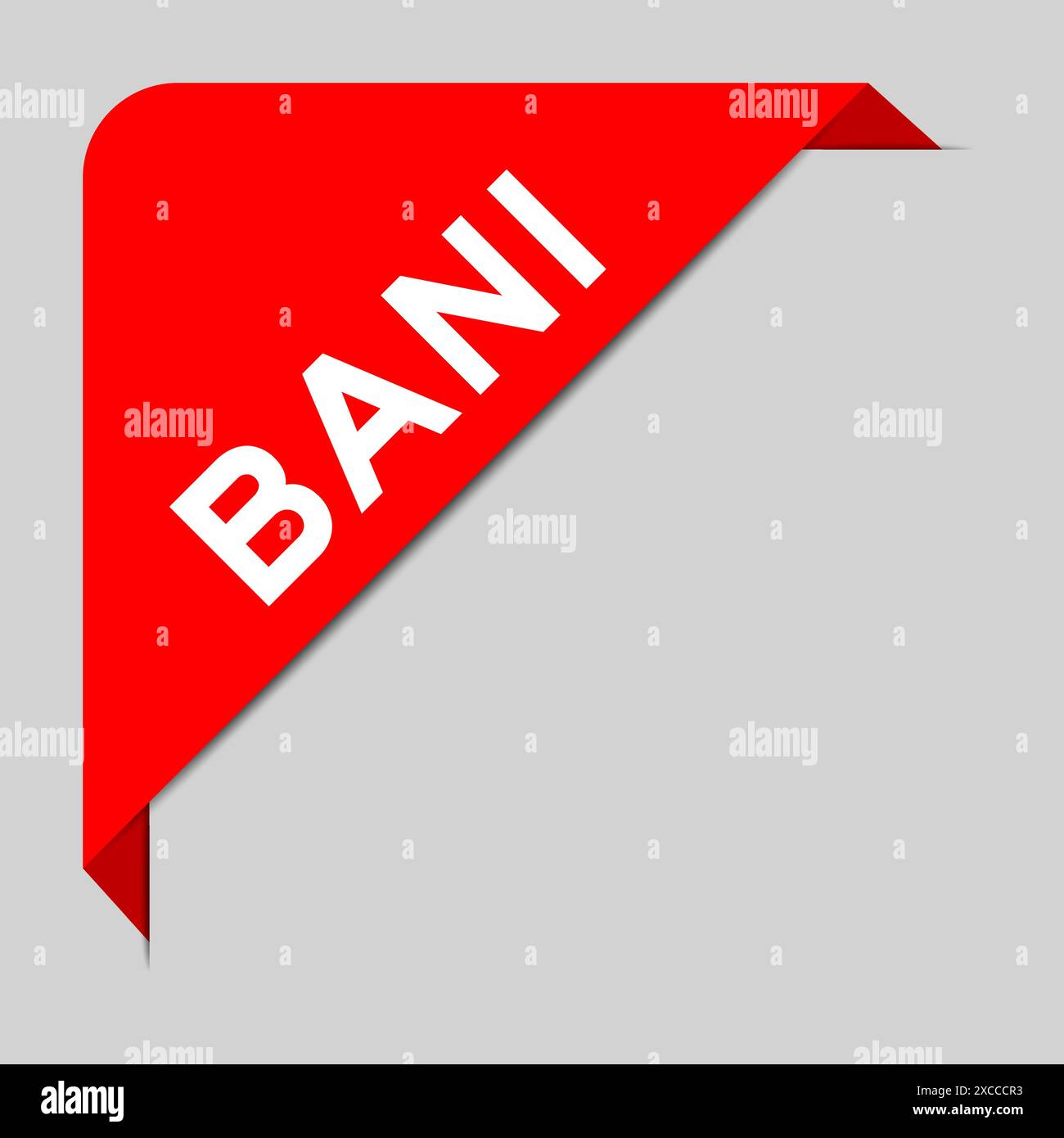 Red color of corner label banner with word BANI (Brittle, Anxious, Non ...