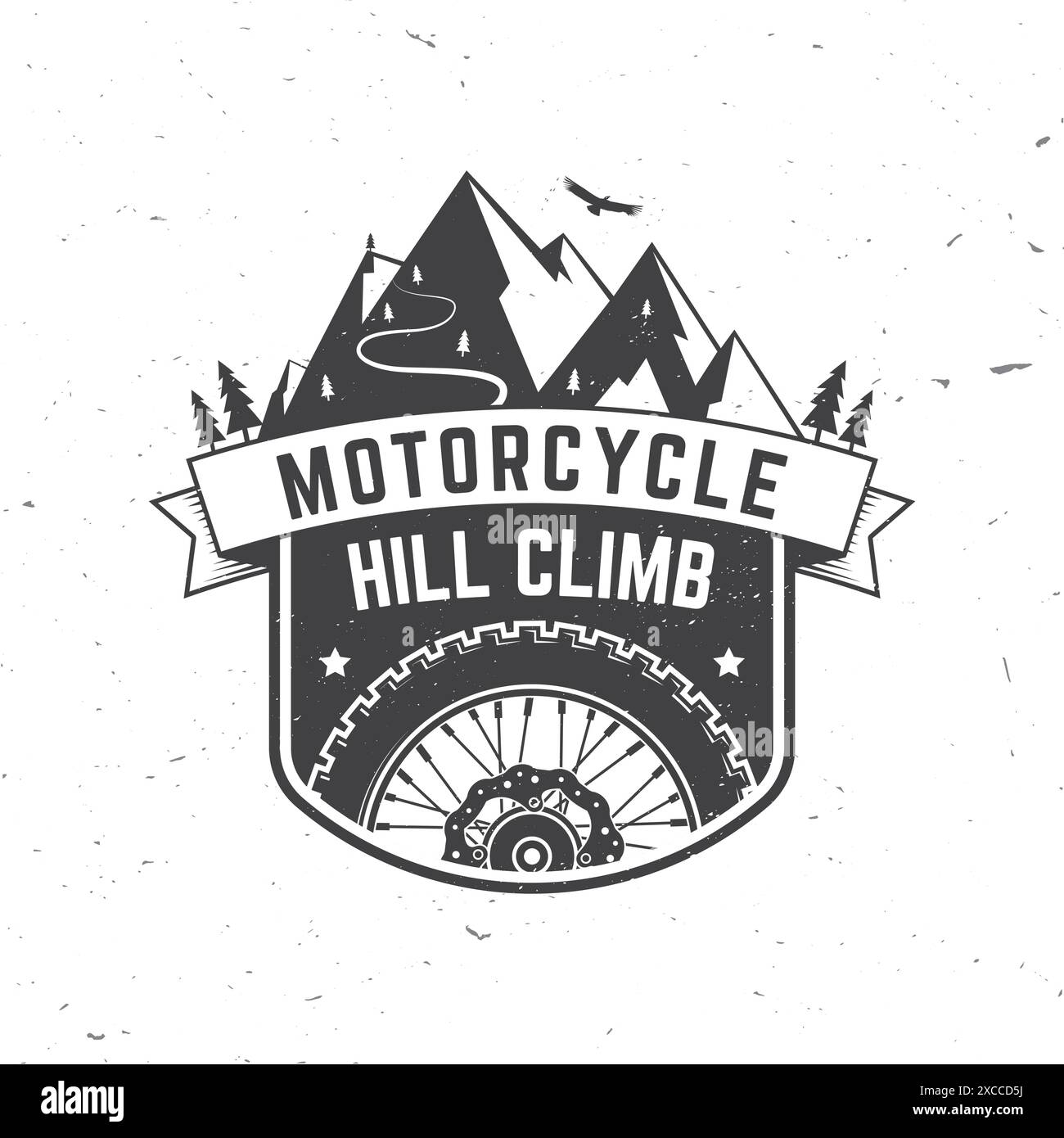 Motorcycle hill climb logo, badge, sticker. Vector. Extreme sport with ...