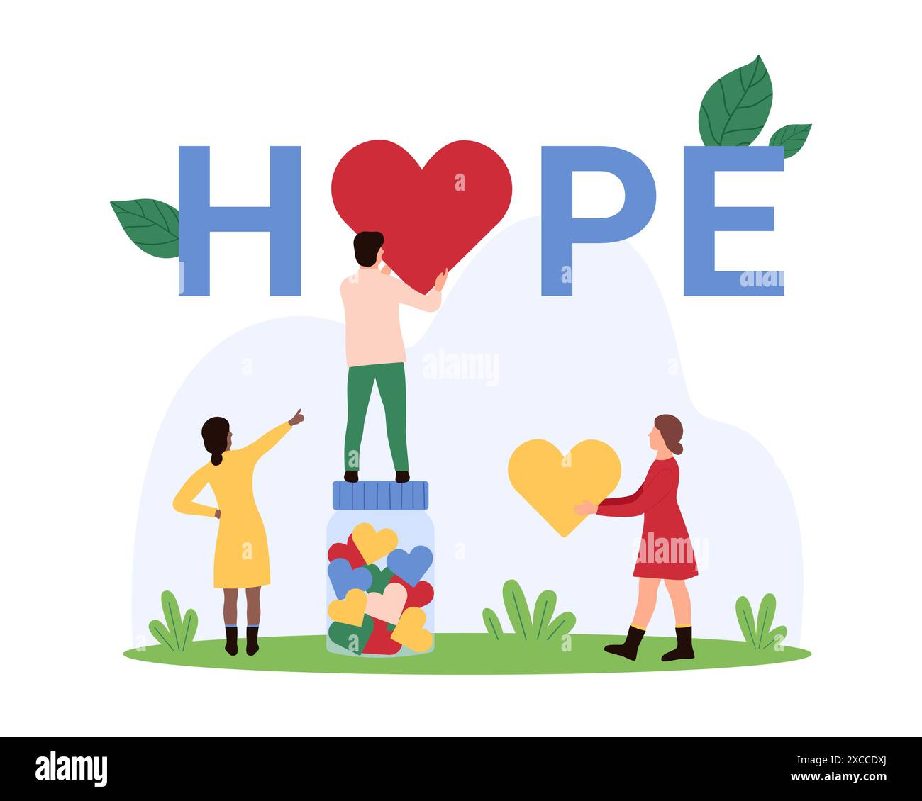 Charity creative campaign of social awareness, gift of support ...