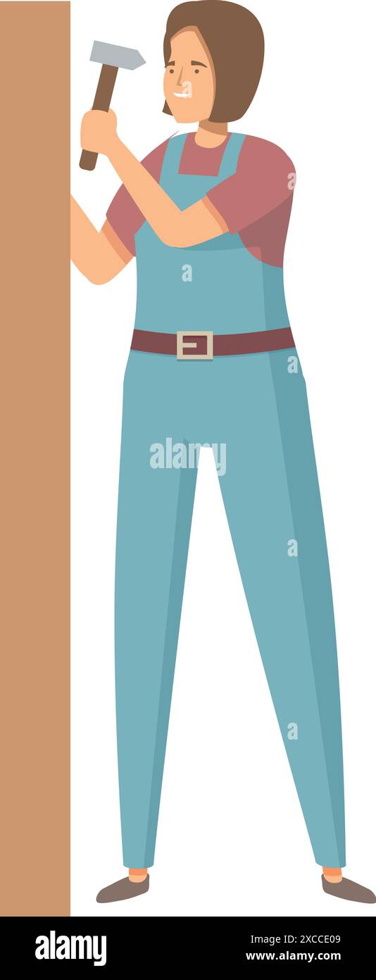 Uniform woman wood working Cut Out Stock Images & Pictures - Alamy