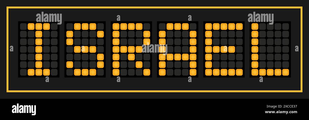 Orange color led banner in word israel on black background Stock Vector ...