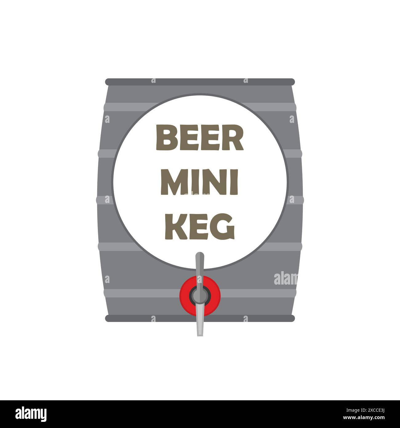 Silver metal beer keg with tap. Vector clipart. Illustration оn blank ...