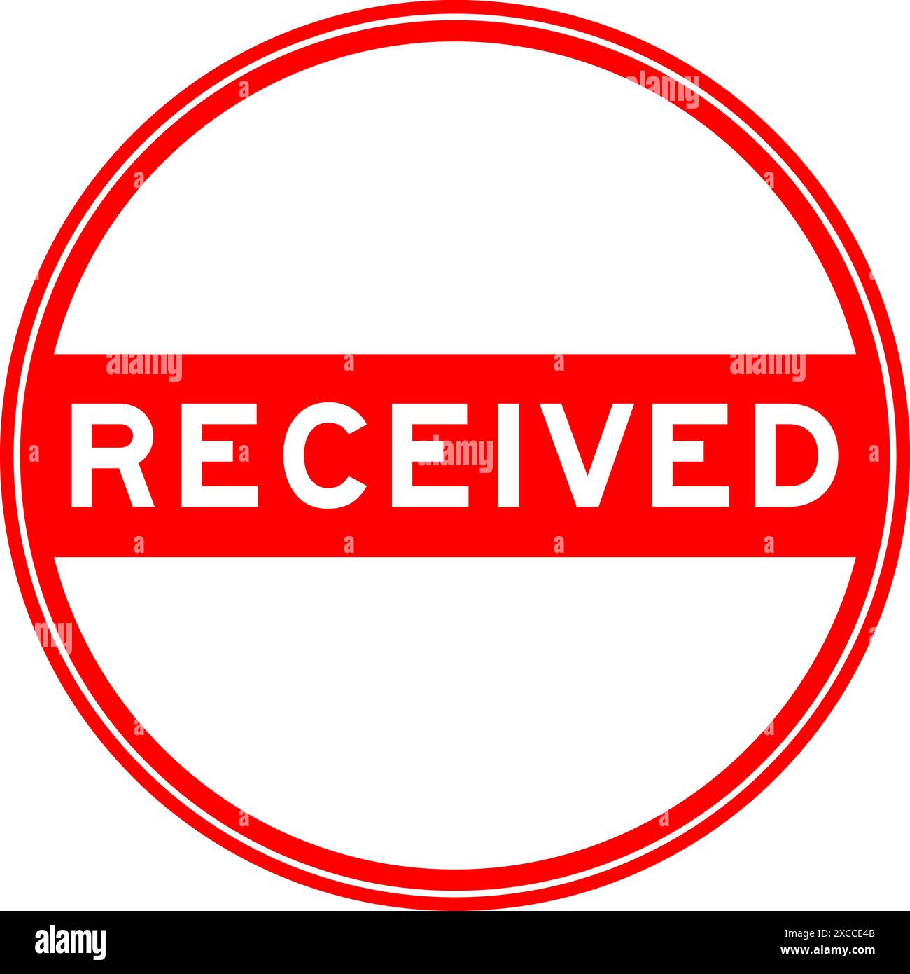 Red color round seal sticker in word received on white background Stock ...