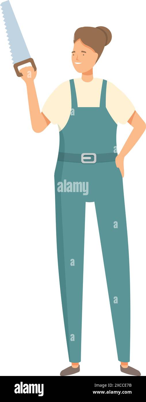 Female carpenter woman cartoon character hi-res stock photography and ...