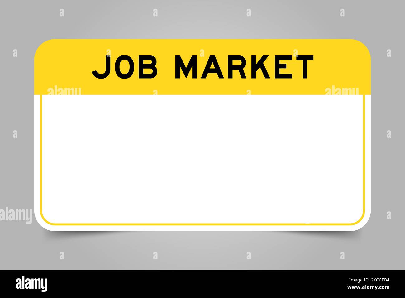 Label banner that have yellow headline with word job market and white ...
