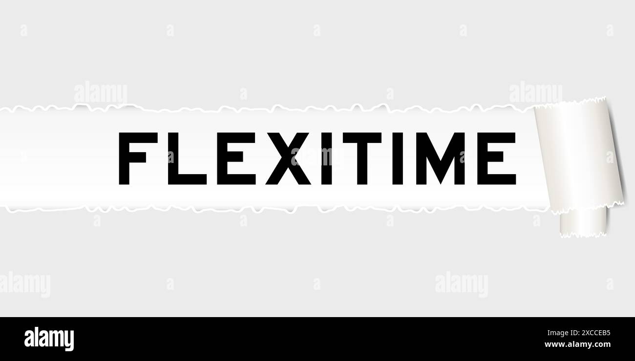 Ripped gray paper background that have word flexitime under torn part Stock Vector Image & Art ...