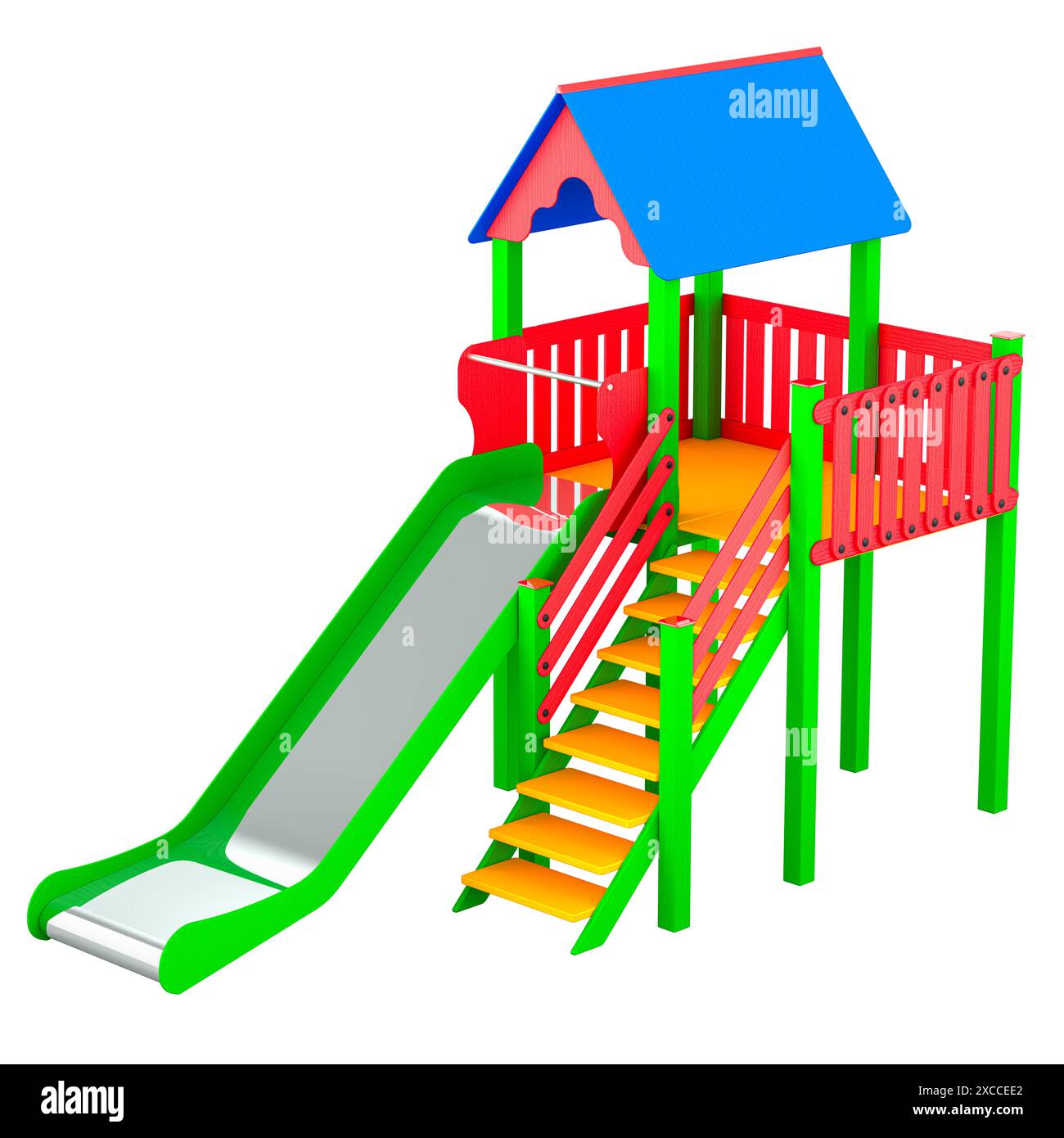 Colorful playground, 3D rendering isolated on white background Stock ...