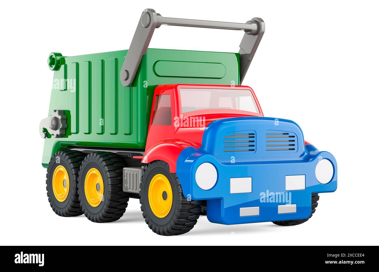 Garbage Truck Toy, 3D rendering isolated on white background Stock ...