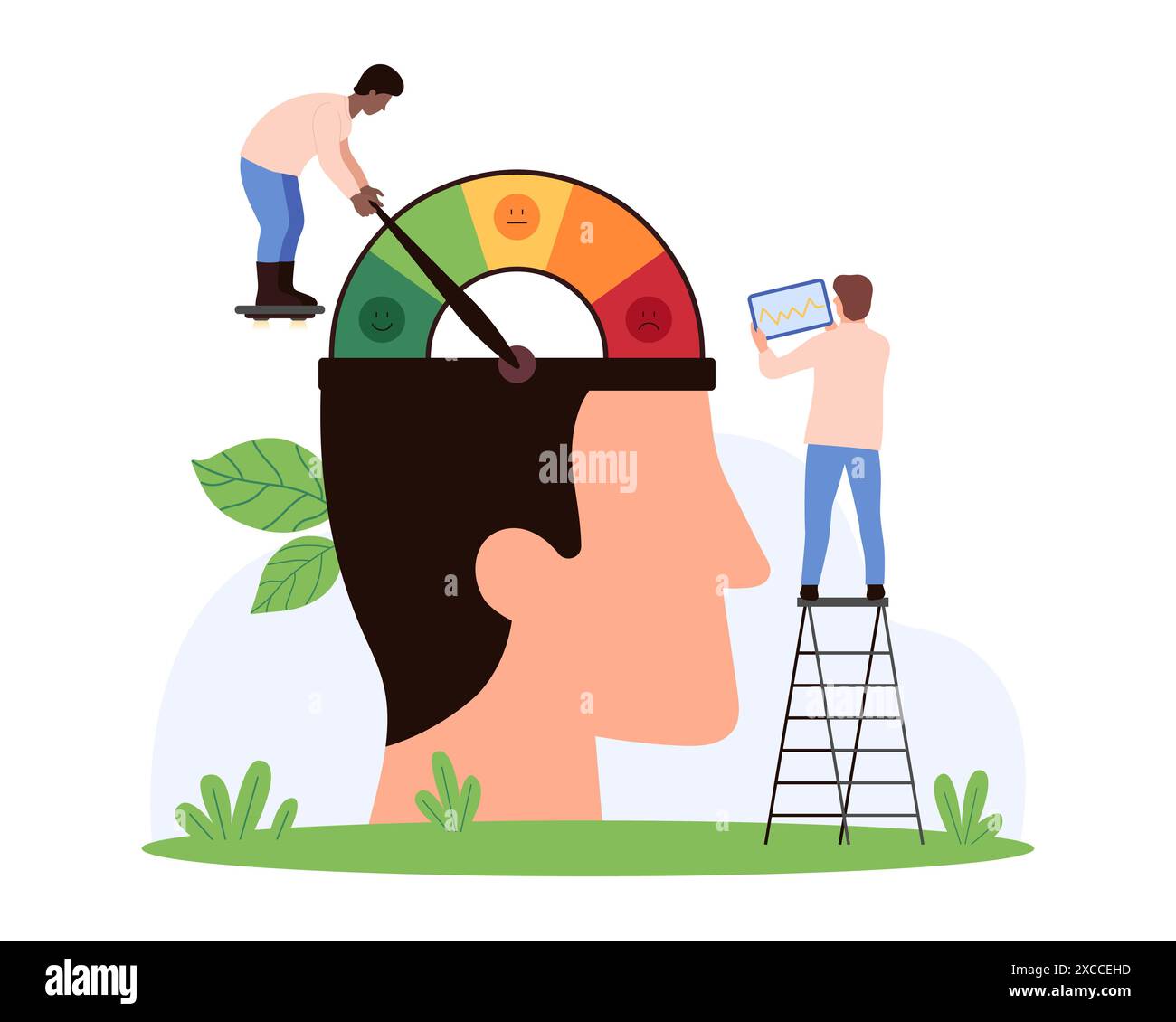 Stress management and control. Tiny people reduce level of pressure ...