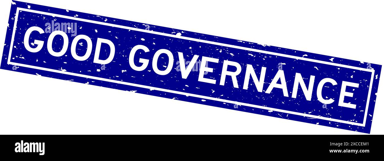 Grunge blue good governance word square rubber seal stamp on white background Stock Vector Image ...