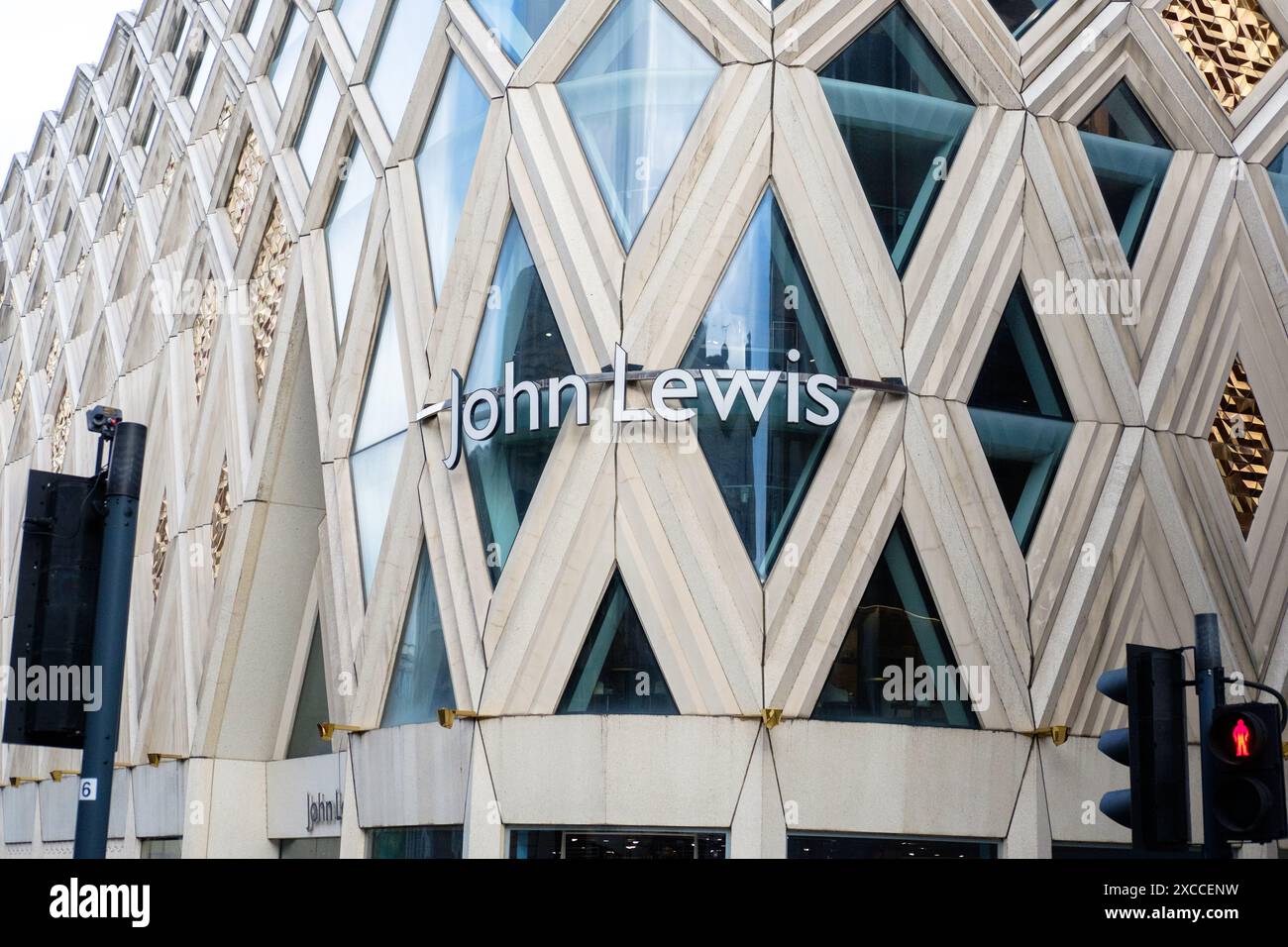 Leeds England: 3rd Jun 2024: A street-level view of the John Lewis ...