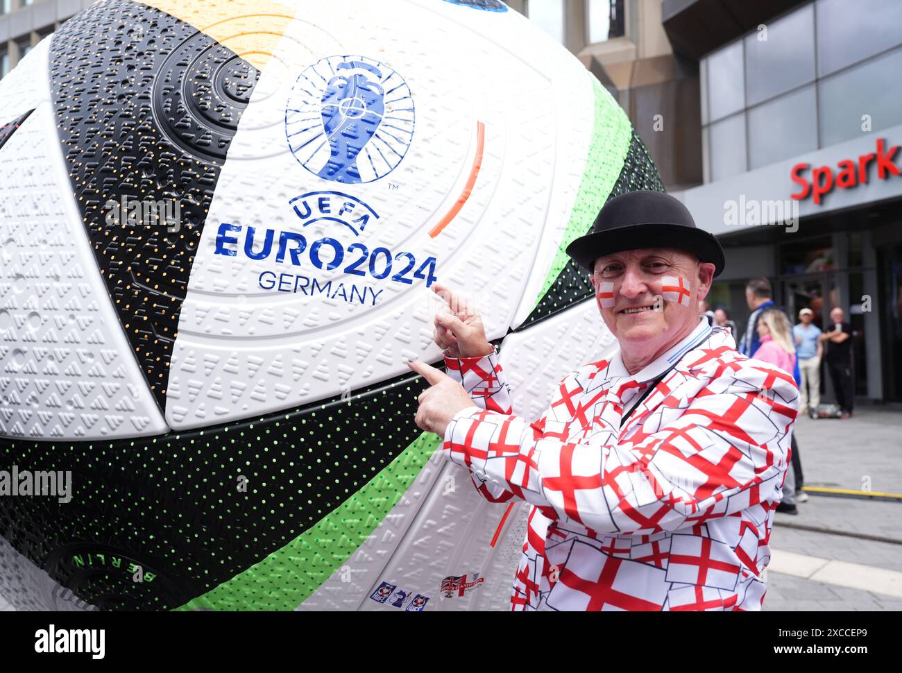 England fan Terry Rose in Heinrich-Konig-Platz in Gelsenkirchen ahead ...