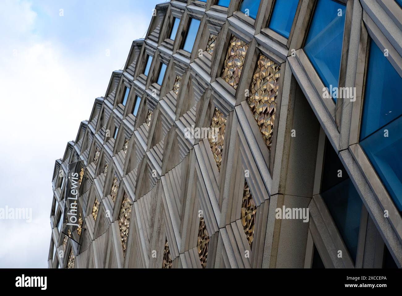Leeds England: 3rd Jun 2024: A street-level view of the John Lewis ...