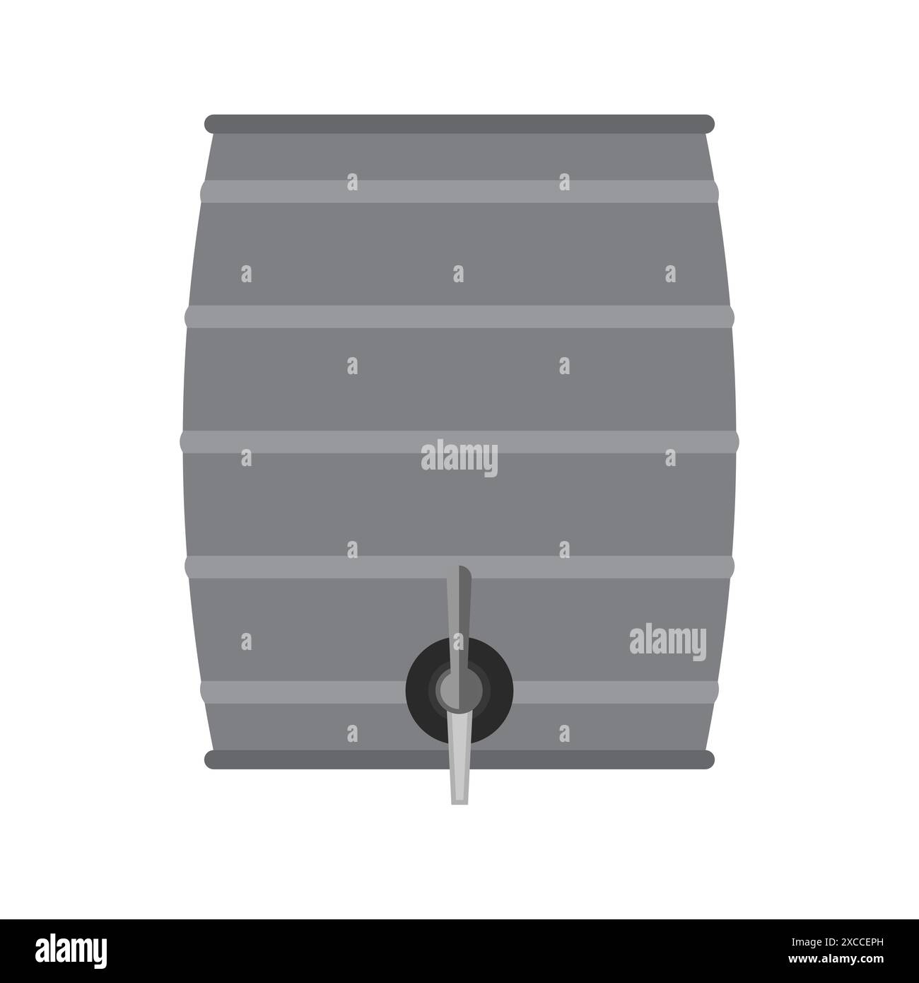 Silver metal beer keg with tap. Vector clipart. Illustration оn blank ...