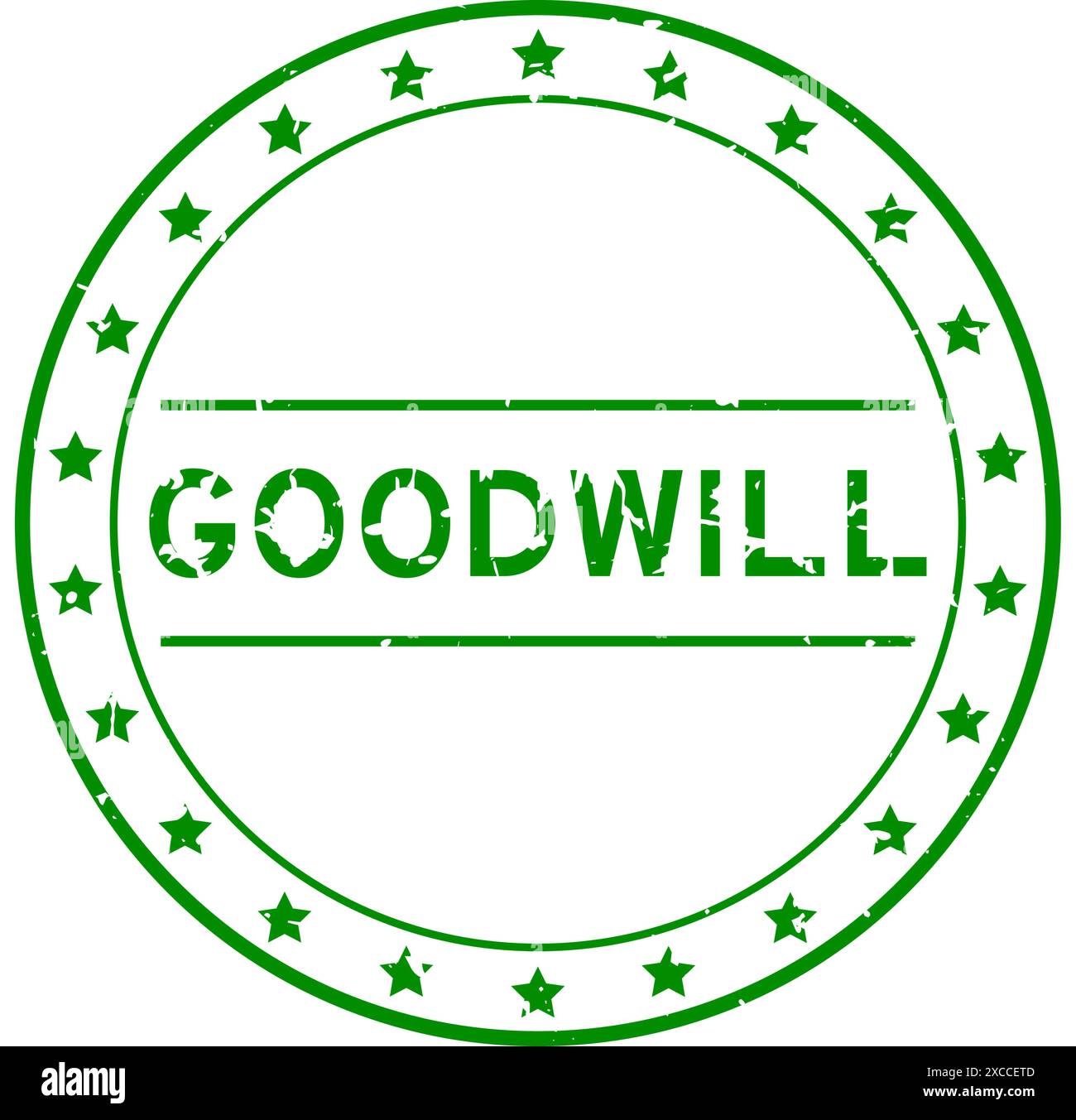 Grunge green goodwill word round rubber seal stamp on white background ...