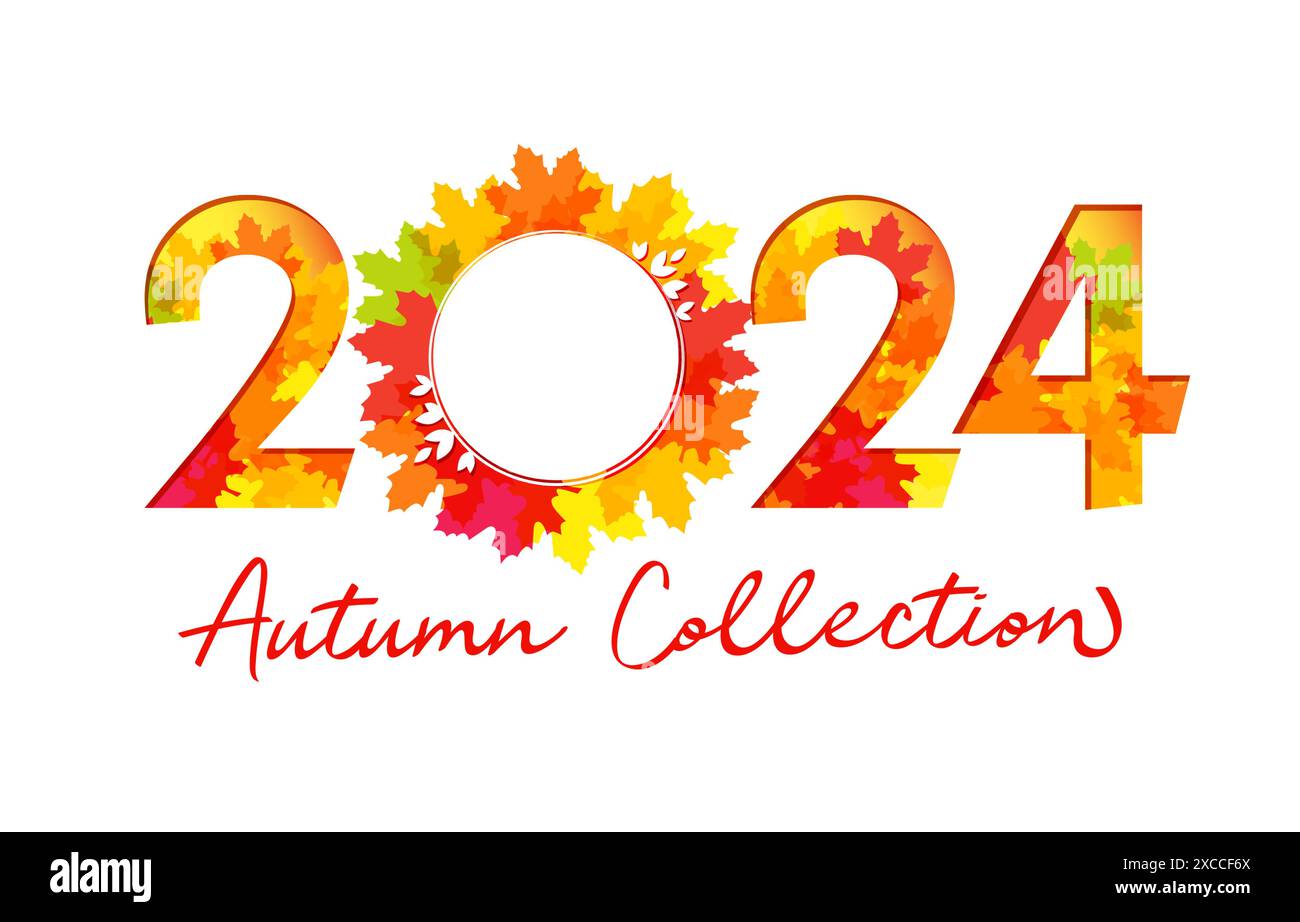 Autumn number 2024 creative design. Fall decorative banner. Holiday ...