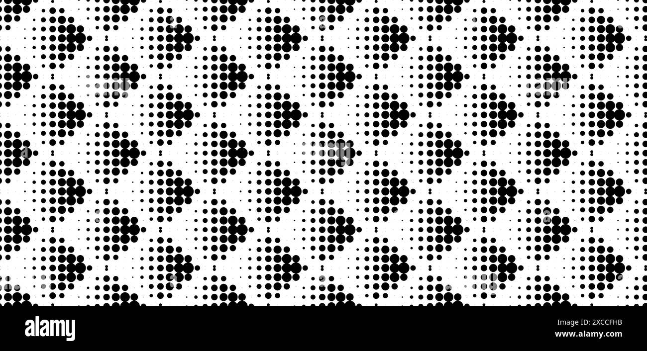 Seamless Black and White Halftone Gradient Pattern. Vector illustration ...