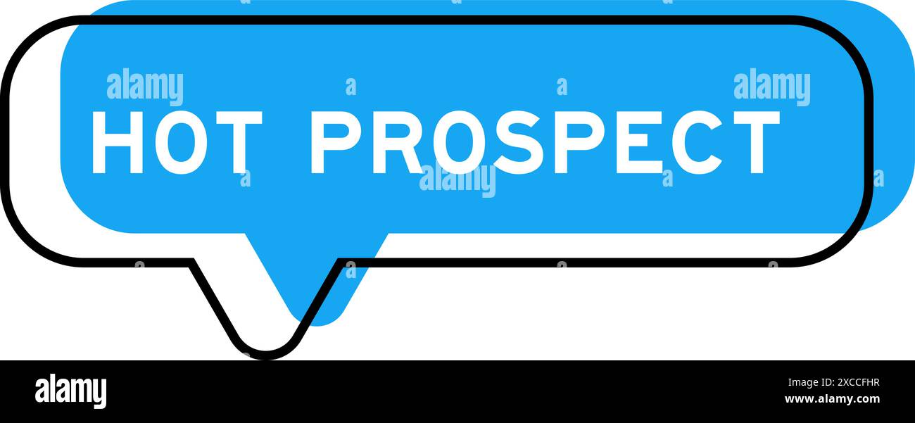 Speech banner and blue shade with word hot prospect on white background ...