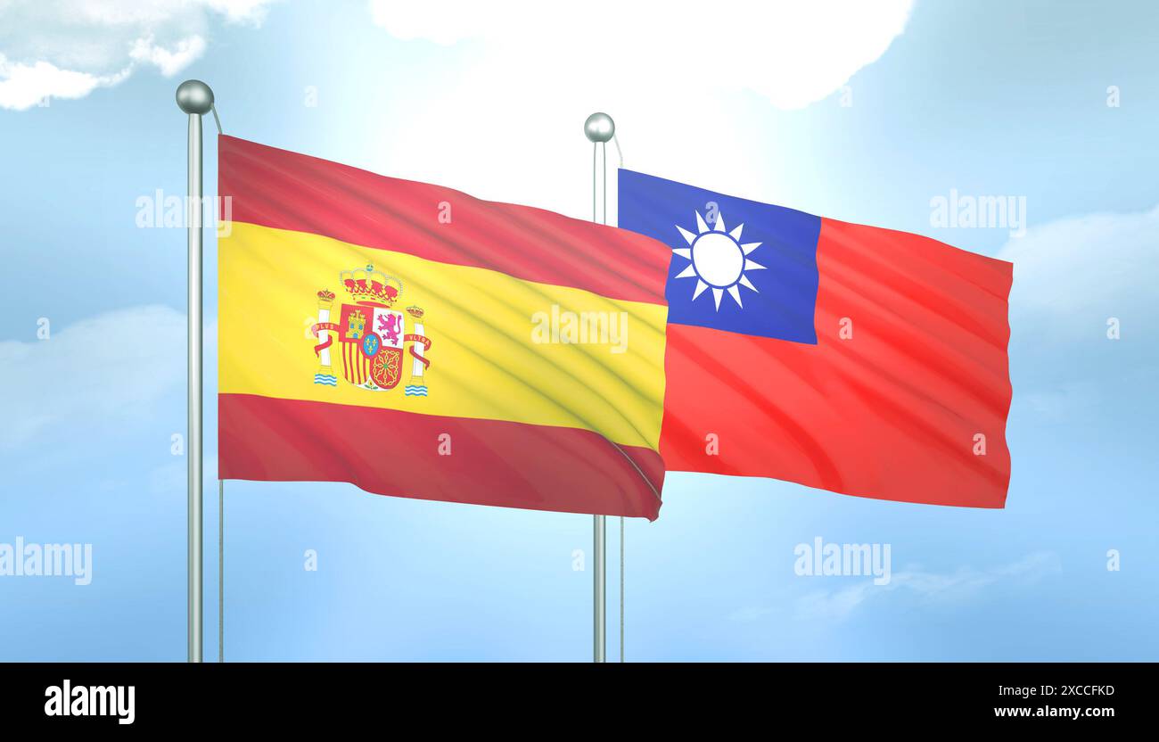 3d flag spain taiwan hi-res stock photography and images - Alamy