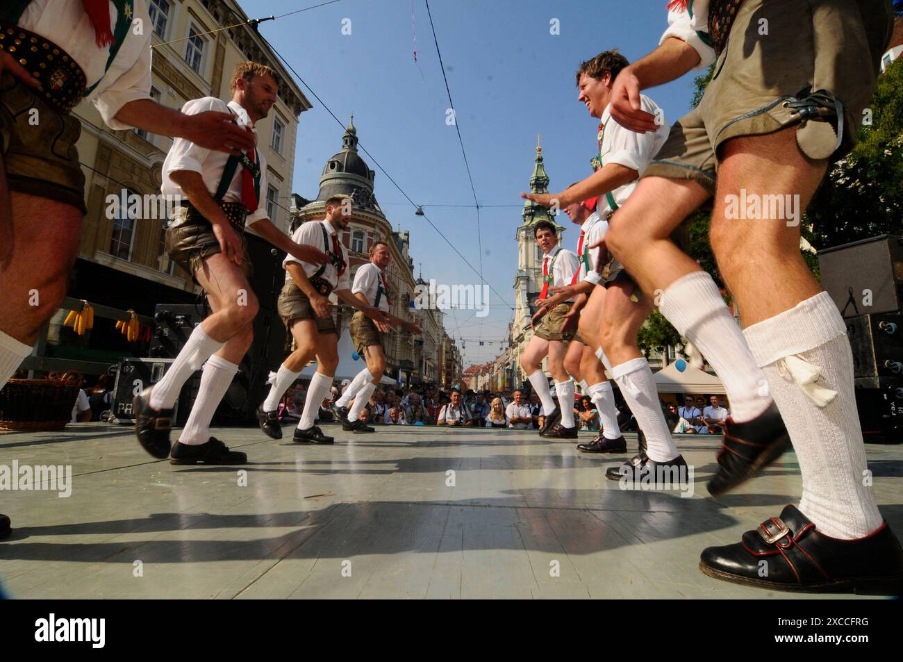 wearing traditional styrian leather pants, folk culture and fashion ...