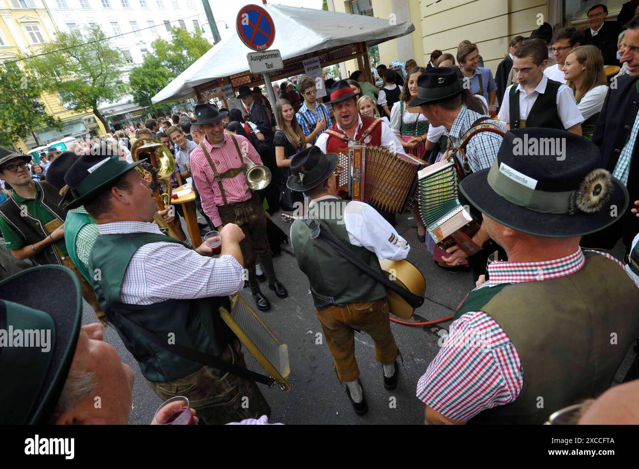 wearing traditional styrian leather pants, folk culture and fashion ...
