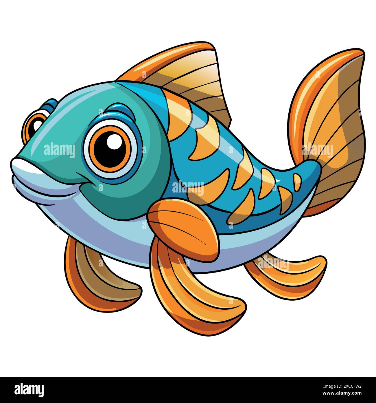 Arctic Char fish walks vector kawaii. AI generated image. Clipart ...