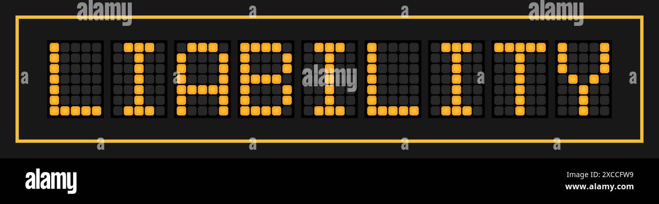 Orange color led banner in word liability on black background Stock ...