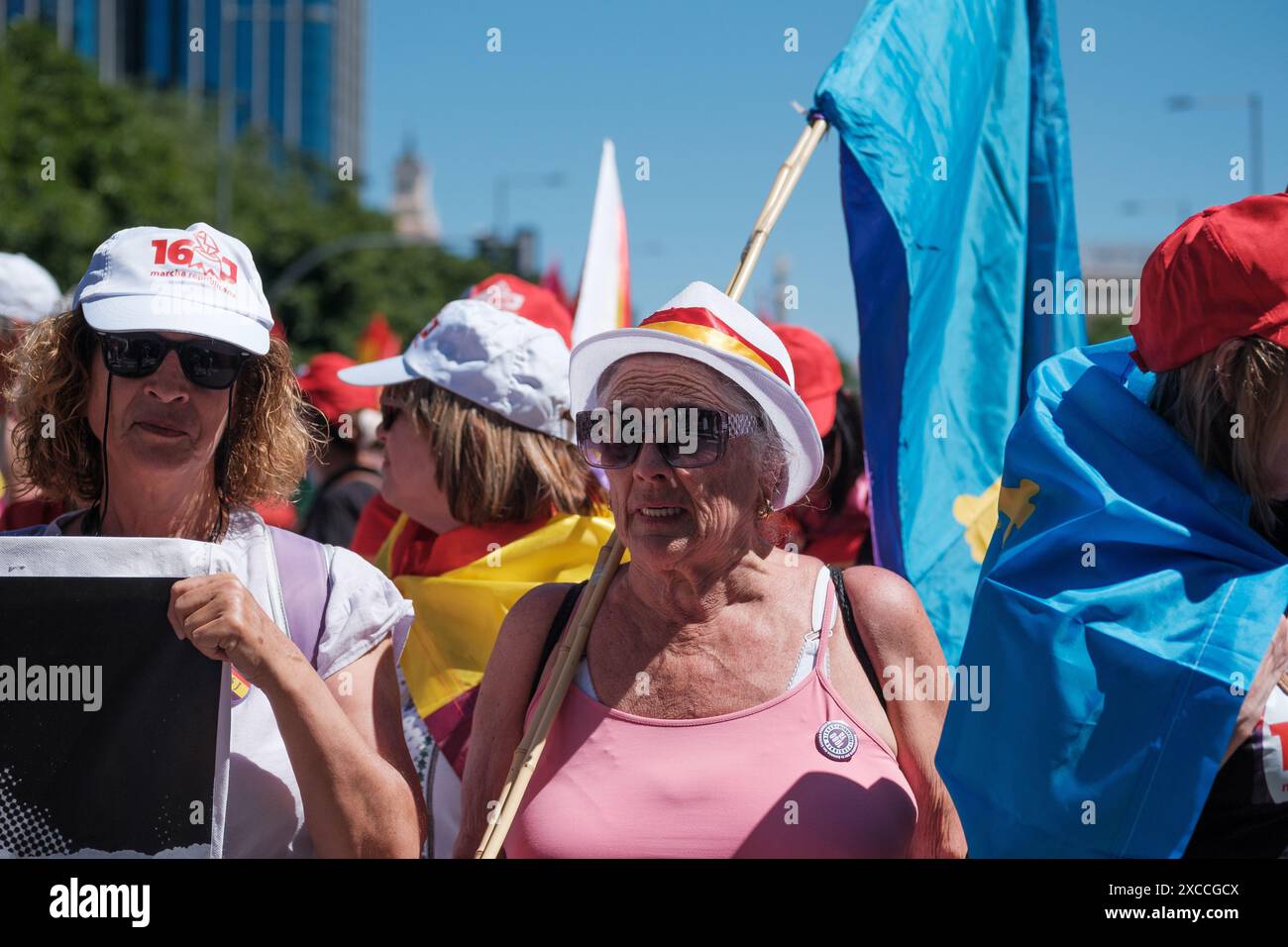 People protest during a march against the monarchy, the end of King ...