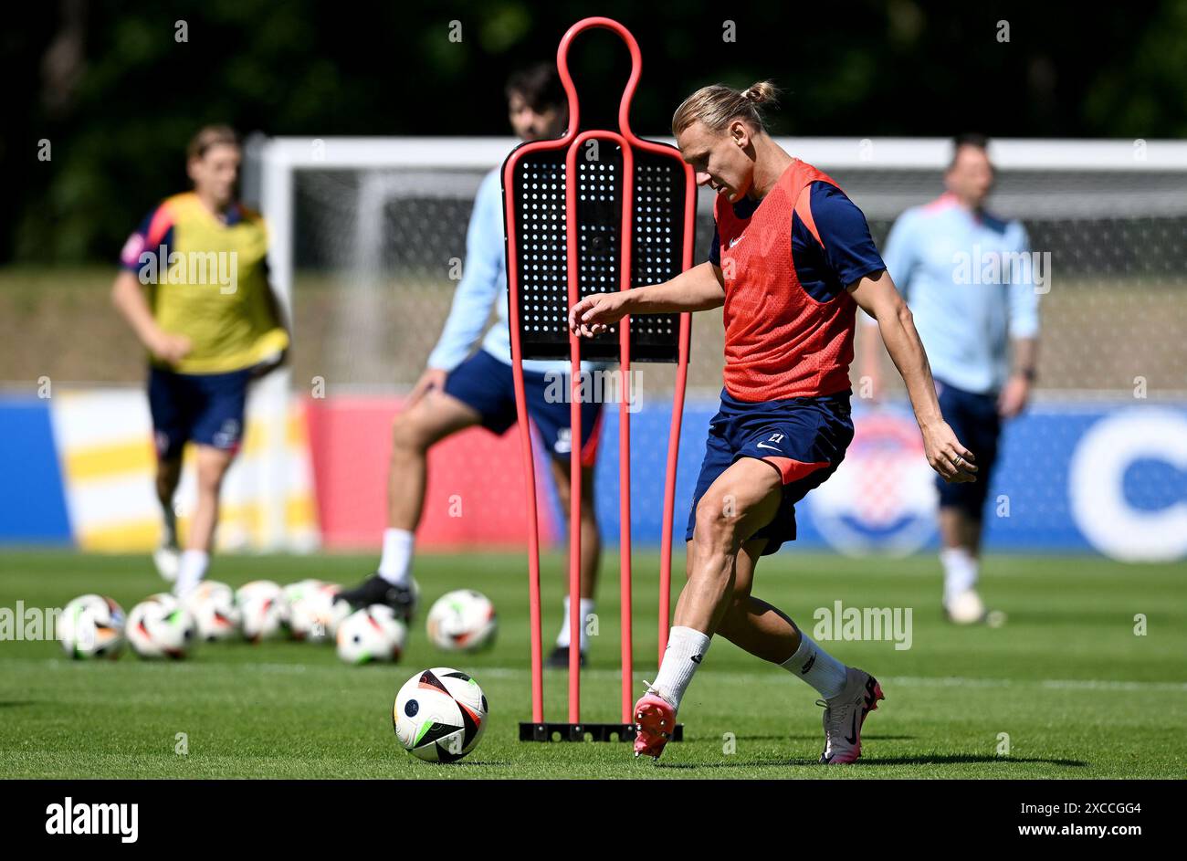Domagoj Vida of Croatia is pictured during a training session at UEFA ...