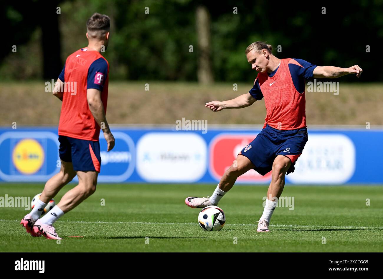 Domagoj Vida of Croatia is pictured during a training session at UEFA ...