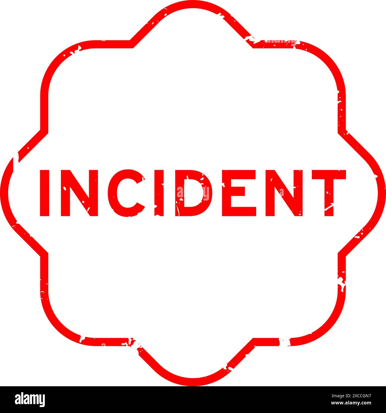 Grunge red incident word rubber seal stamp on white background Stock ...