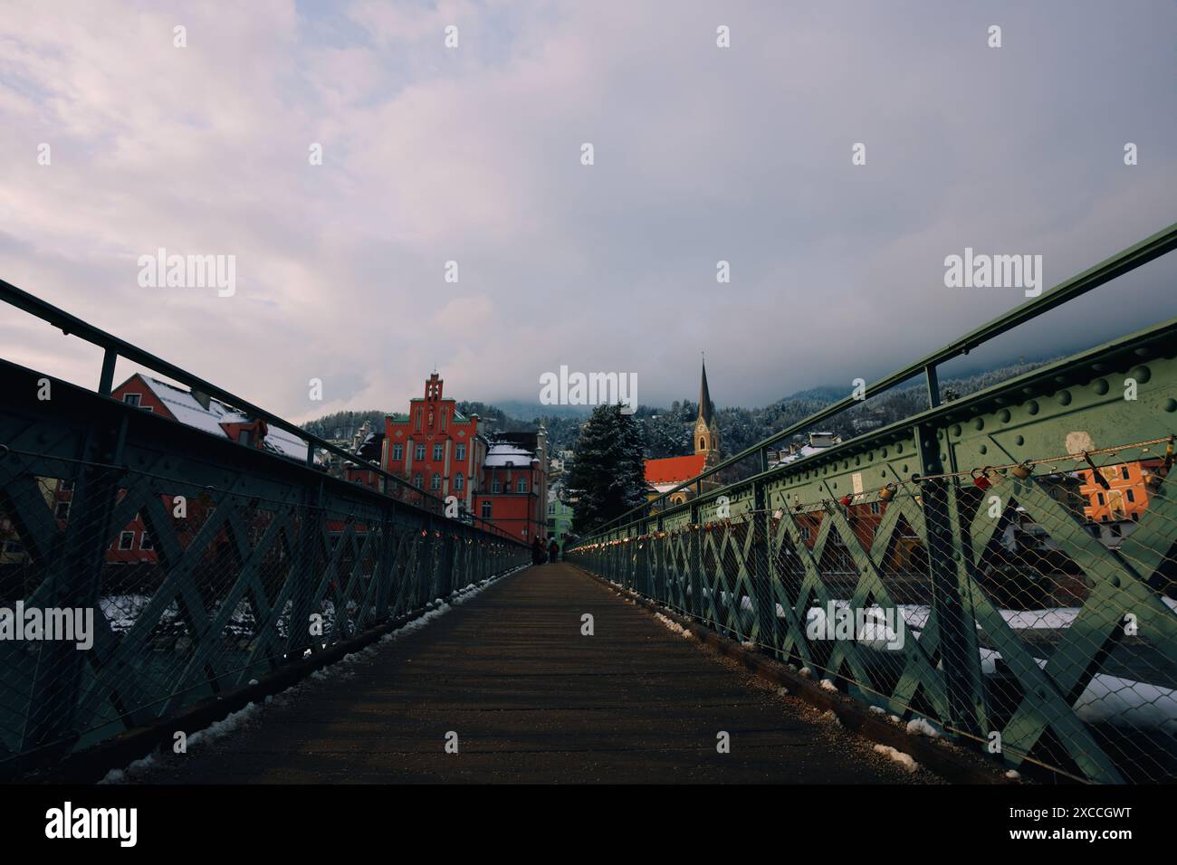 Innsbruck Austria bridge and winter landscape Stock Photo - Alamy