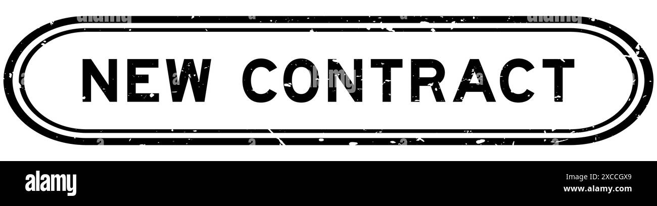 Grunge black new contract word rubber seal stamp on white background ...