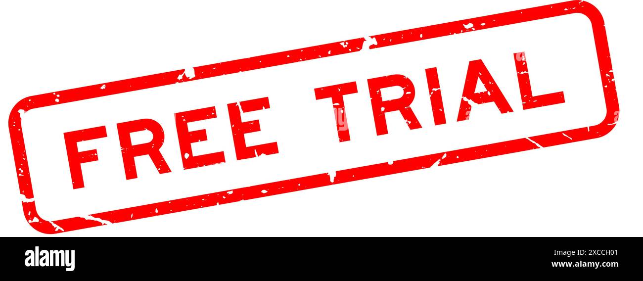 Grunge red free trial word square rubber seal stamp on white background Stock Vector Image & Art ...