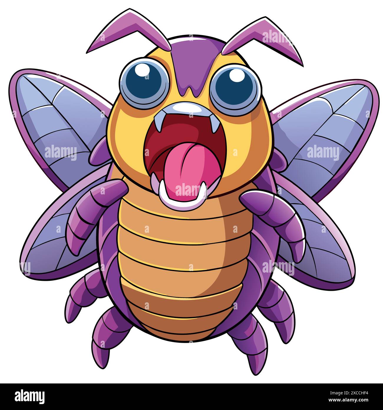 Arthropleura bug screams vector kawaii. AI generated image. Clipart ...