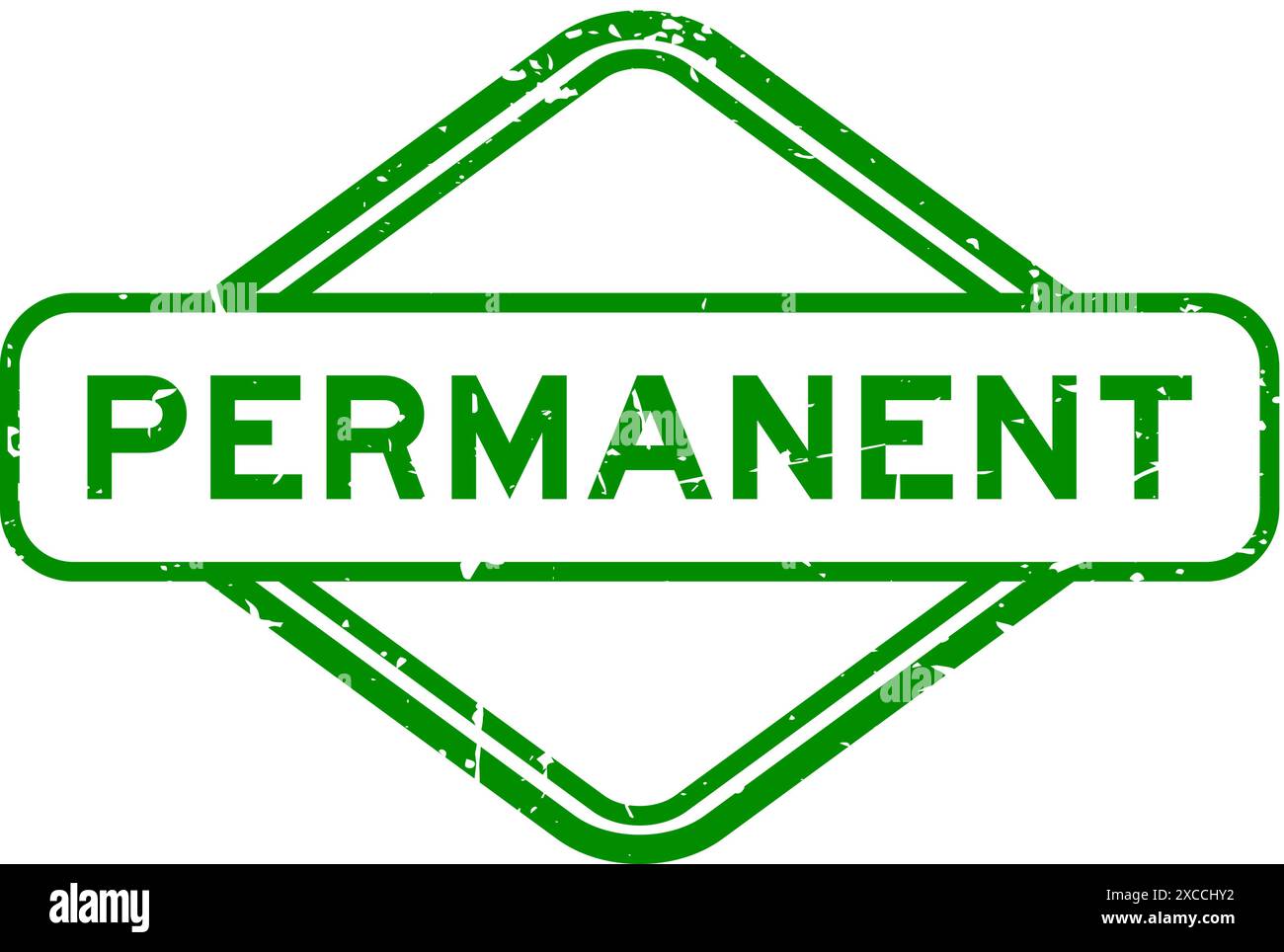 Grunge green permanent word rubber seal stamp on white background Stock ...