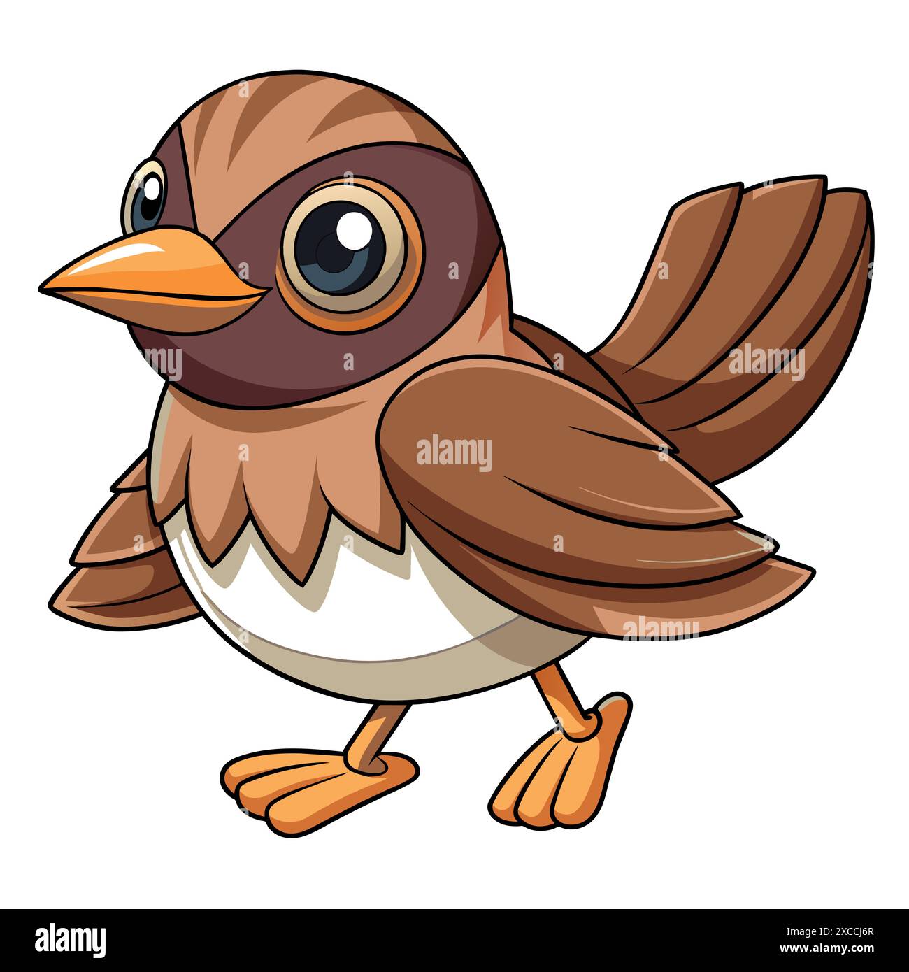 Asian Brown Flycatcher bird walks vector kawaii. AI generated image ...